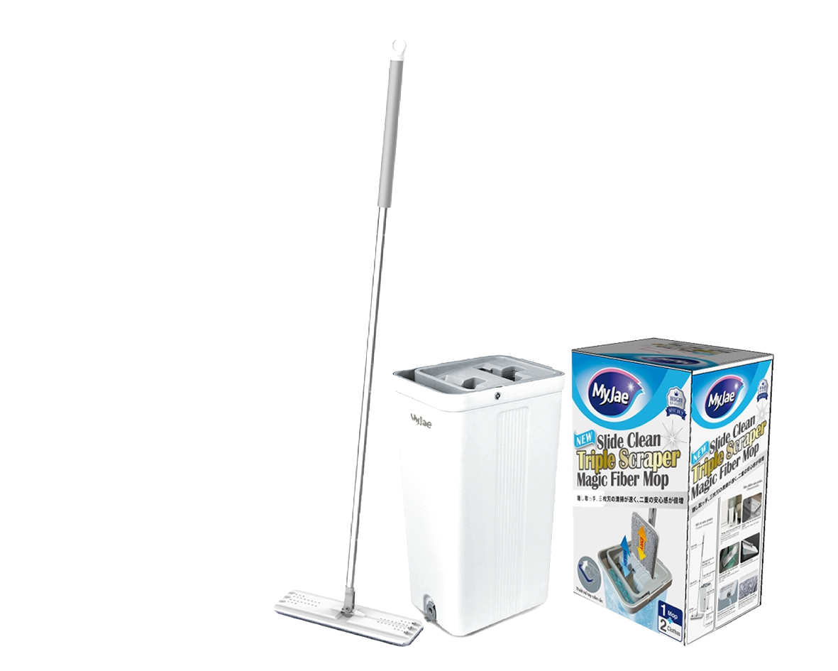 Myjae Slide Clean Triple Scraper Magic Fiber Mop | Fast Dry Clean